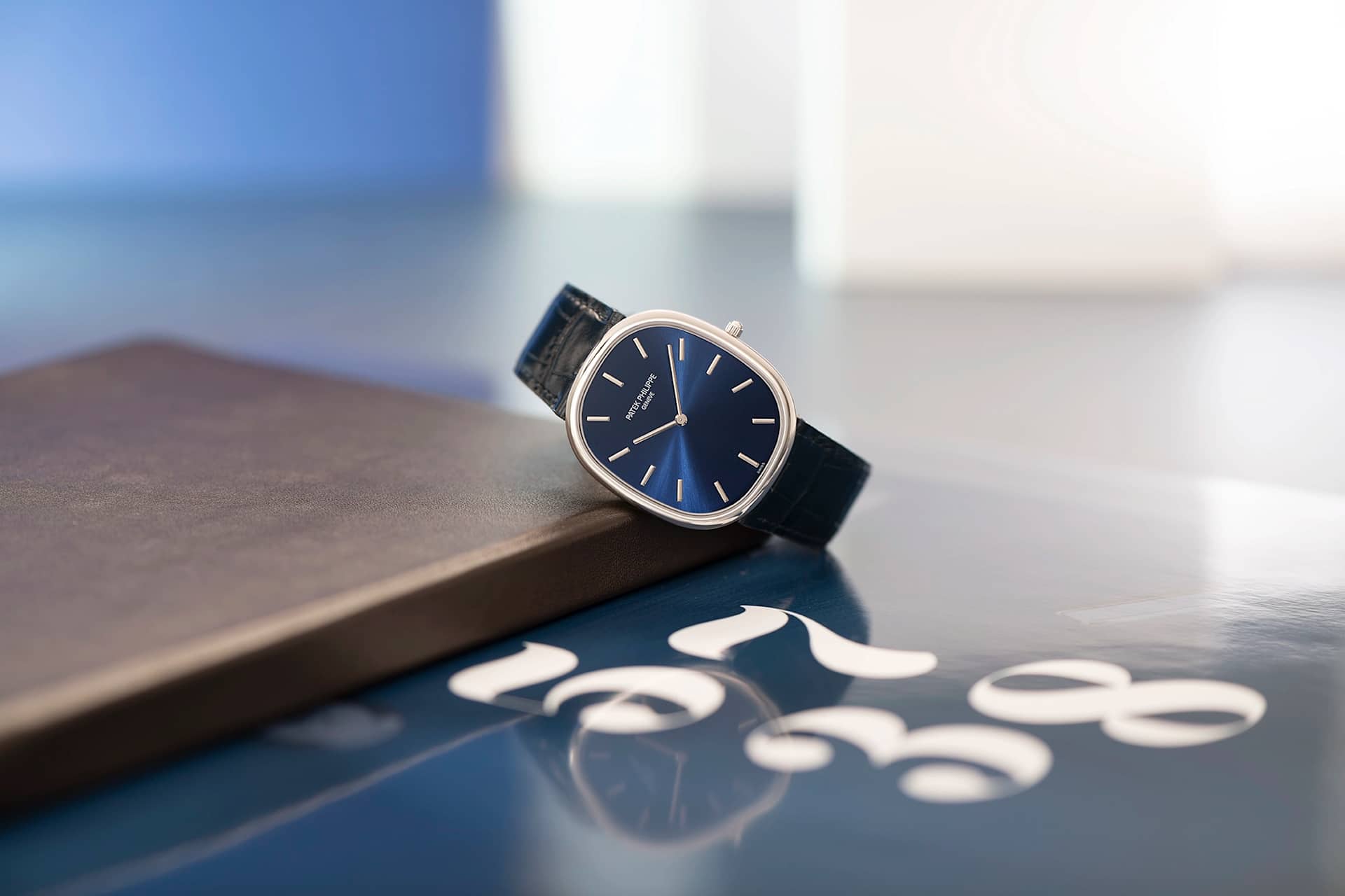 Golden Ellipse Blue Dial Platinum Watch ref. 5738P-001 | Patek Philippe